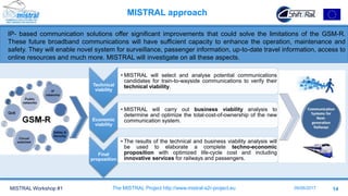 MISTRAL project Workshop 1: Trends on future train-to-wayside ...