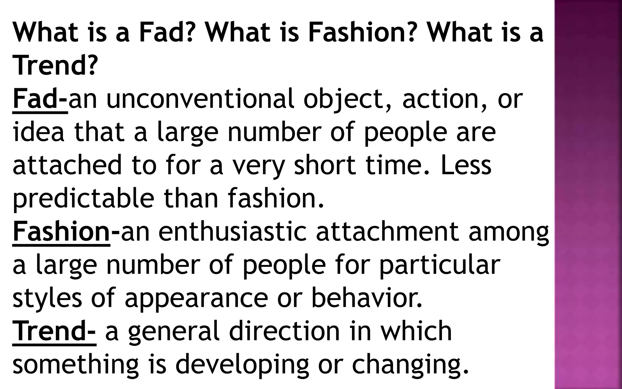 Trends vs. Fads | PPTX