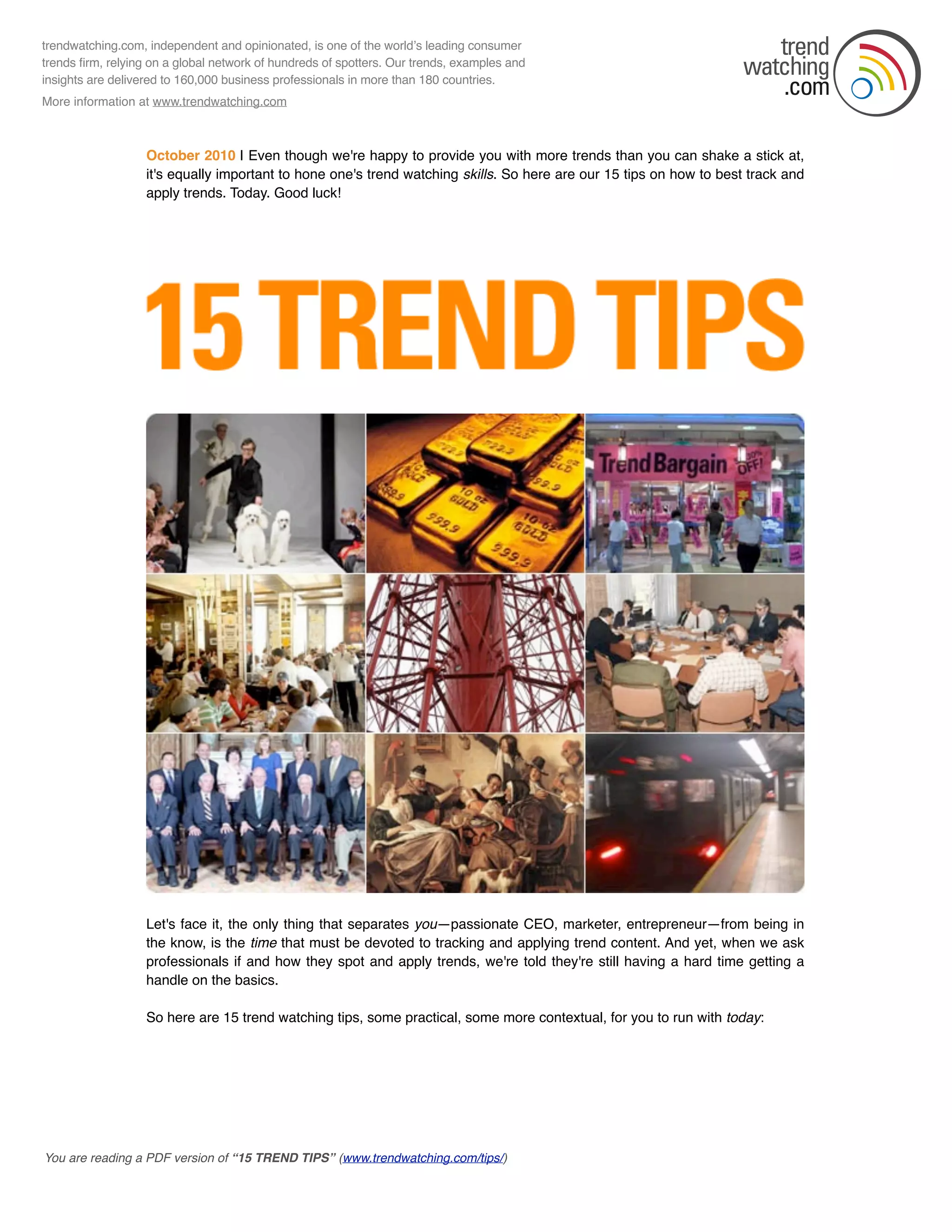 Trend-watching tips. | PDF