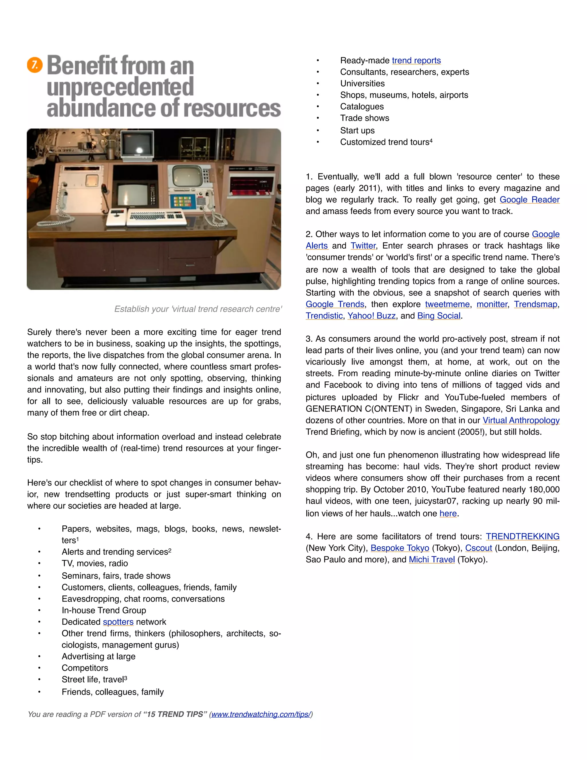 Trend-watching tips. | PDF