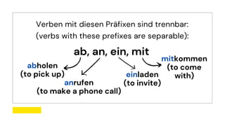 Understanding Separable Verbs in German: Usage and Examples | PDF