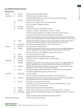 Trent university important dates | PDF