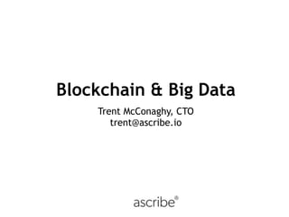 "Blockchain & Big Data", Trent MConaghy, Founder & CTO at ascribe GmbH | PPT