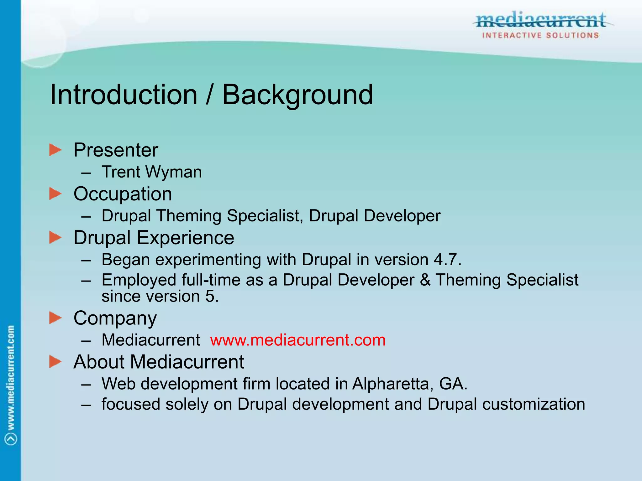 Theming Drupal Menus Ppt