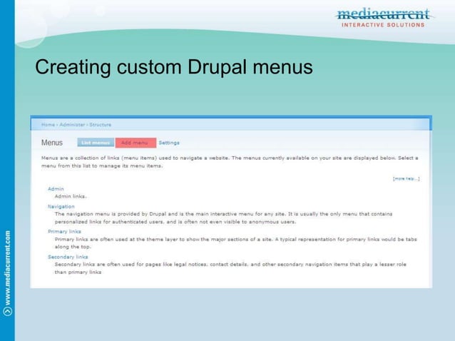 Theming Drupal Menus Theming Drupal Menus