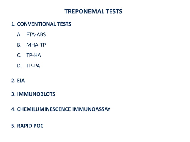 Treponemal Tests for Syphilis | PPT | Free Download
