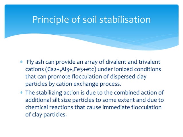 SOIL STABILIZATION USING FLY ASH | PPTX