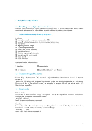 Piedmont Regional Innovation Clusters | PDF