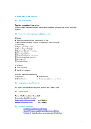 Scotland Tourism innovation programme | PDF