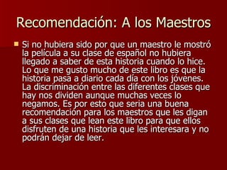 Tres metros sobre el cielo por cecilia serna | PPT