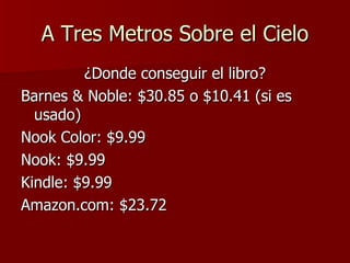 Tres metros sobre el cielo por cecilia serna | PPT