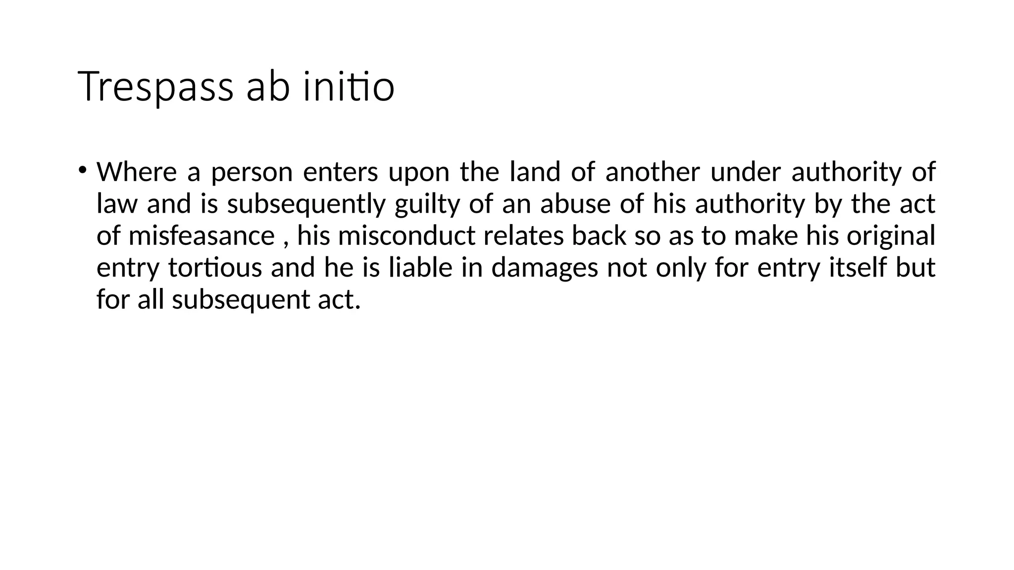 Trespass under Law of Torts with cases.pptx