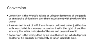 Trespass under Law of Torts with cases.pptx