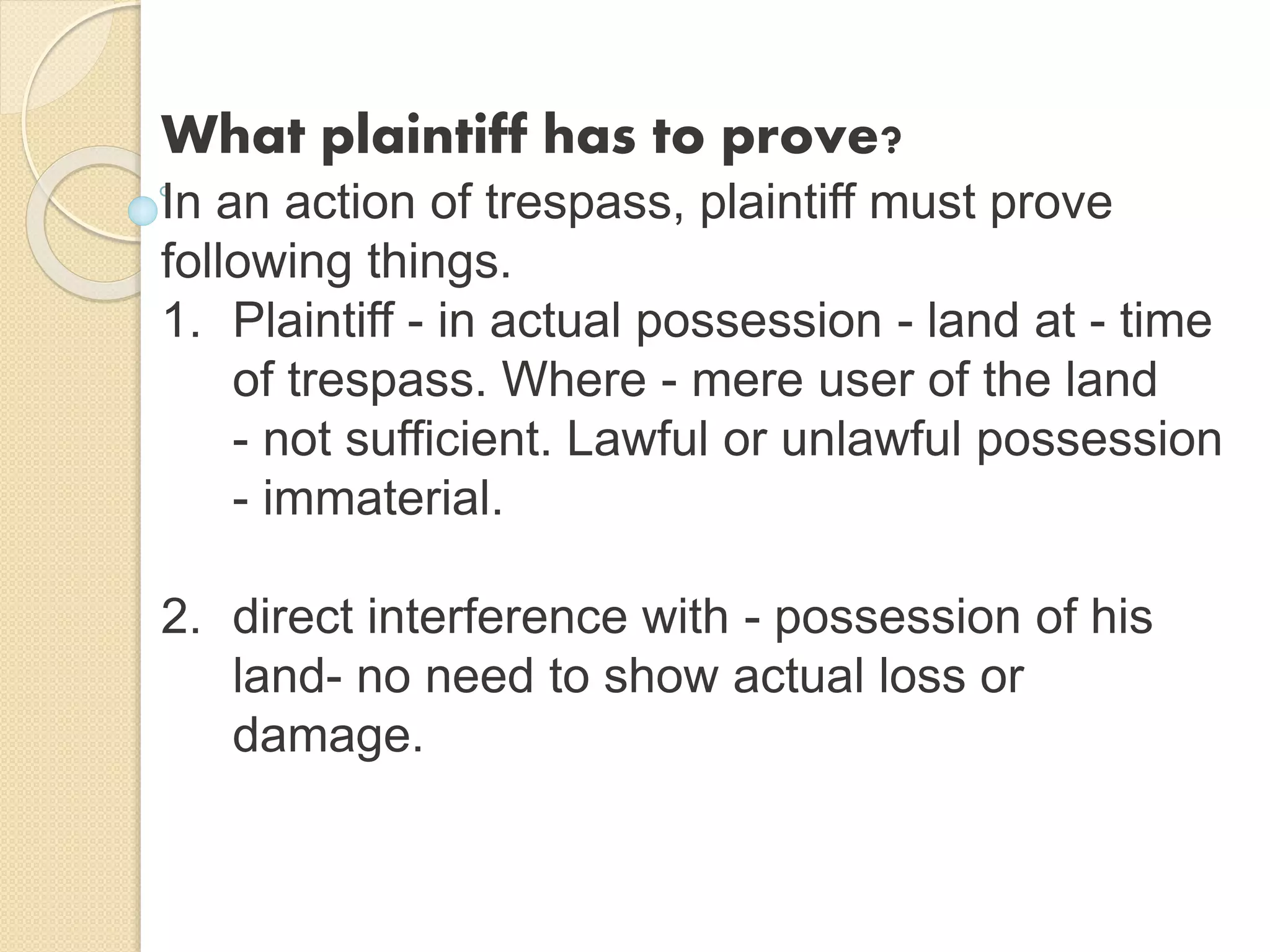 Trespass to land | PPTX