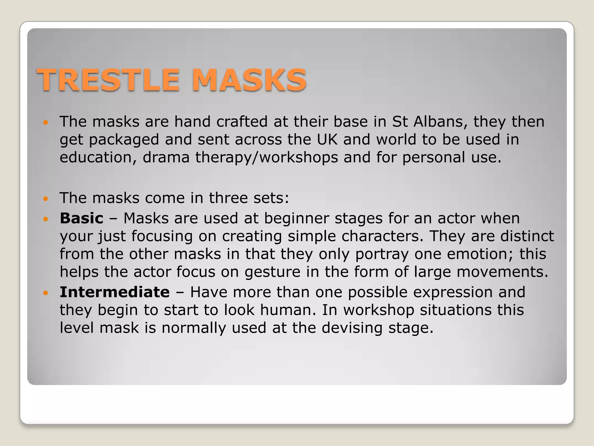 Trestle theatre presntation | PPTX