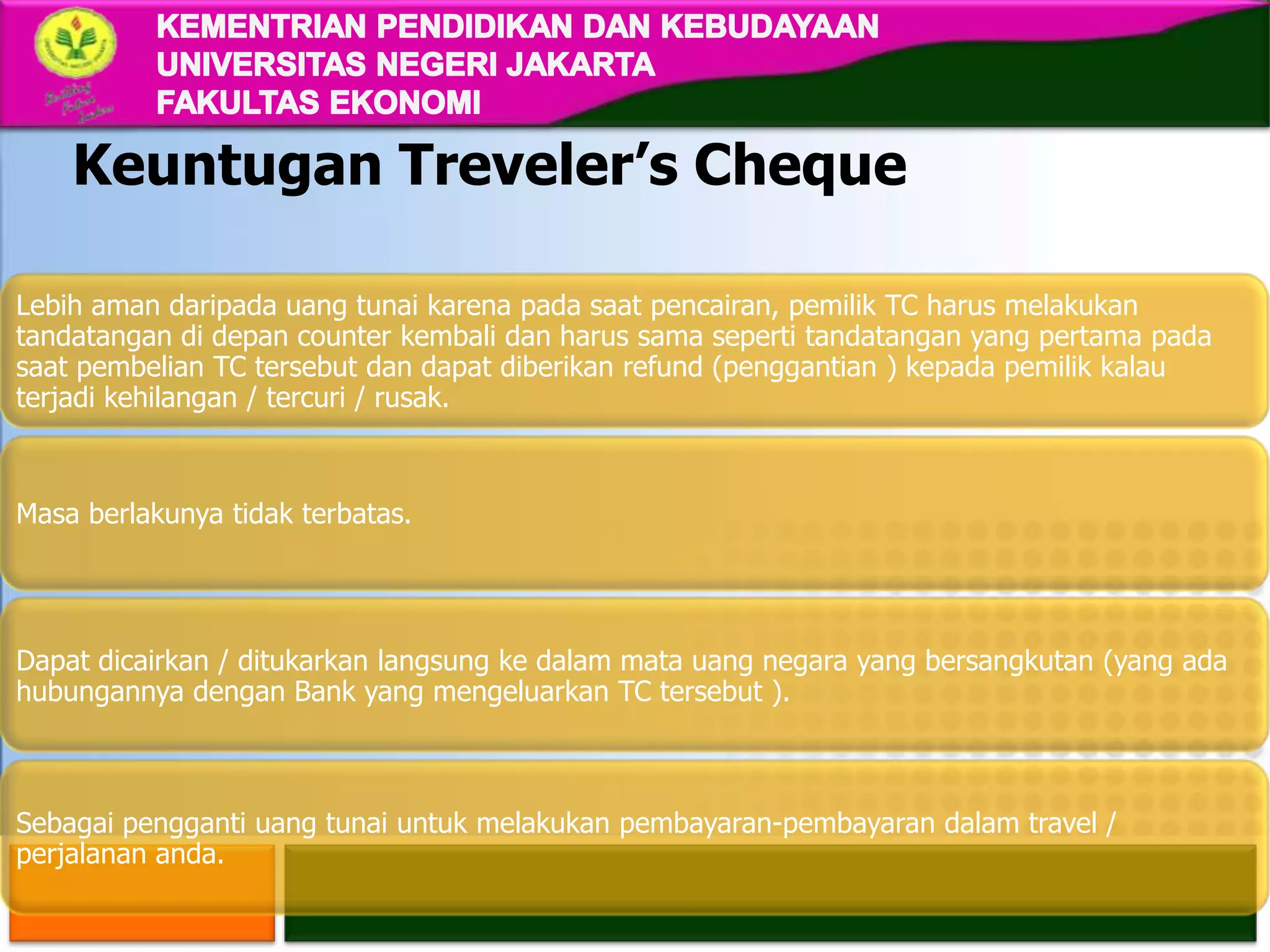 Treveller's Cheque | PPTX