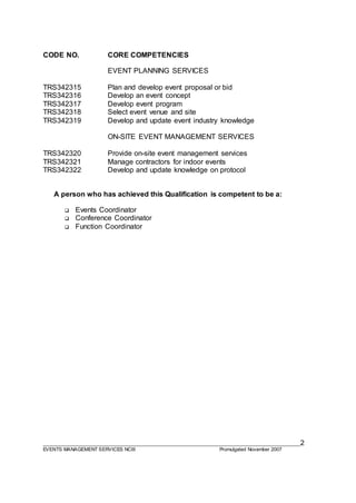 EVENTS MANAGEMENT SERVICES NC III | DOC