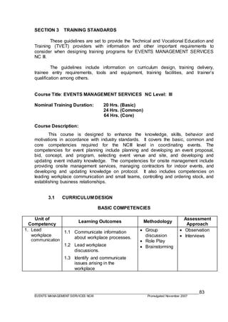 EVENTS MANAGEMENT SERVICES NC III | DOC