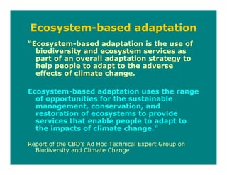 Ecosystem-based approaches to mitigation and adaptation at landscape and seascape scale: tools ...