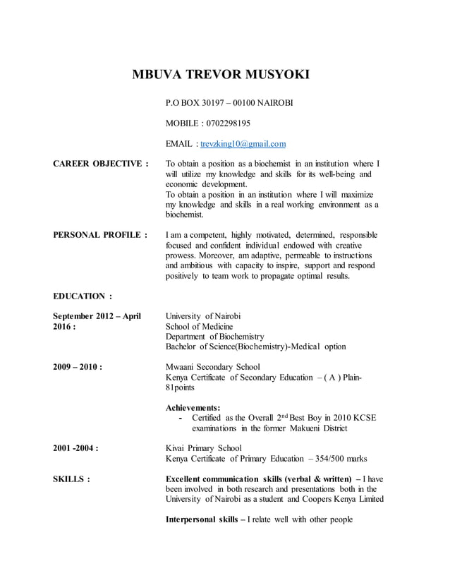 Trevor final cv2 | DOCX