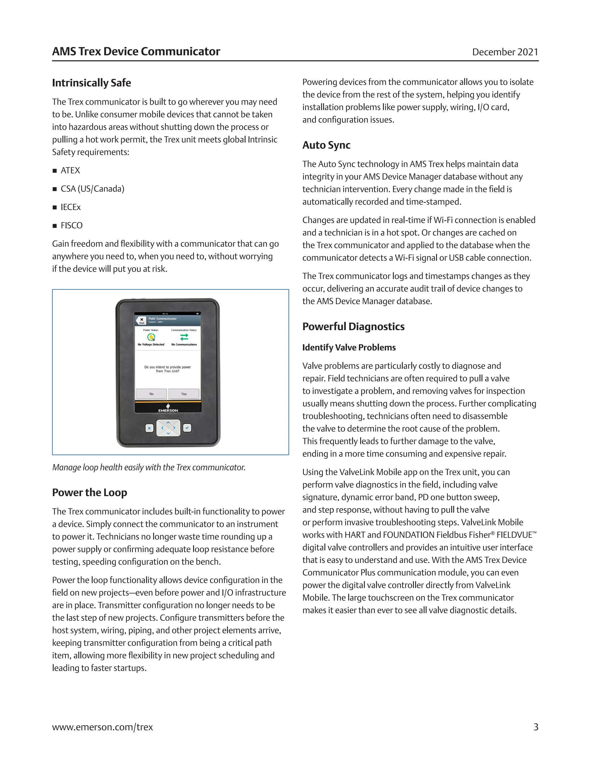 TREX field communicator Commission and validate devices faster | PDF