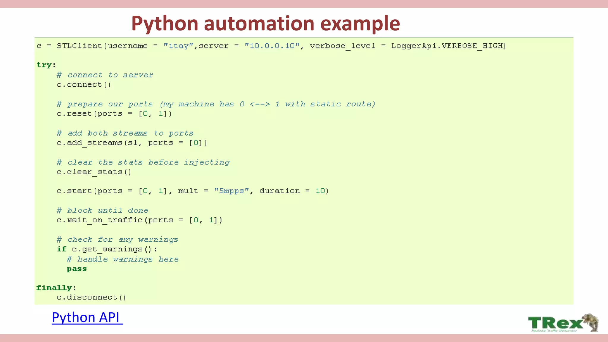 TRex Realistic Traffic Generator - Stateless support | PPTX