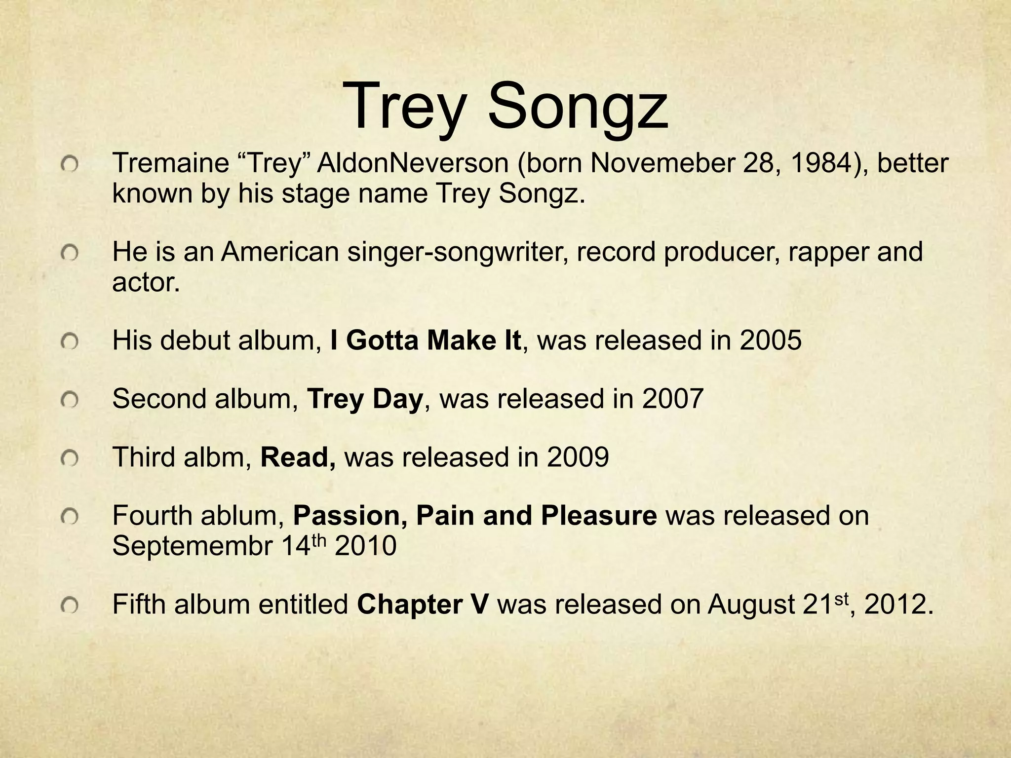 Trey songz media magazine | PPTX