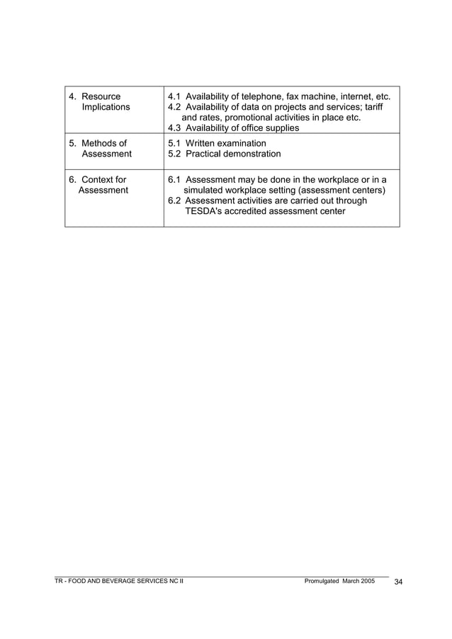 Training Regulations FBService NC II.doc