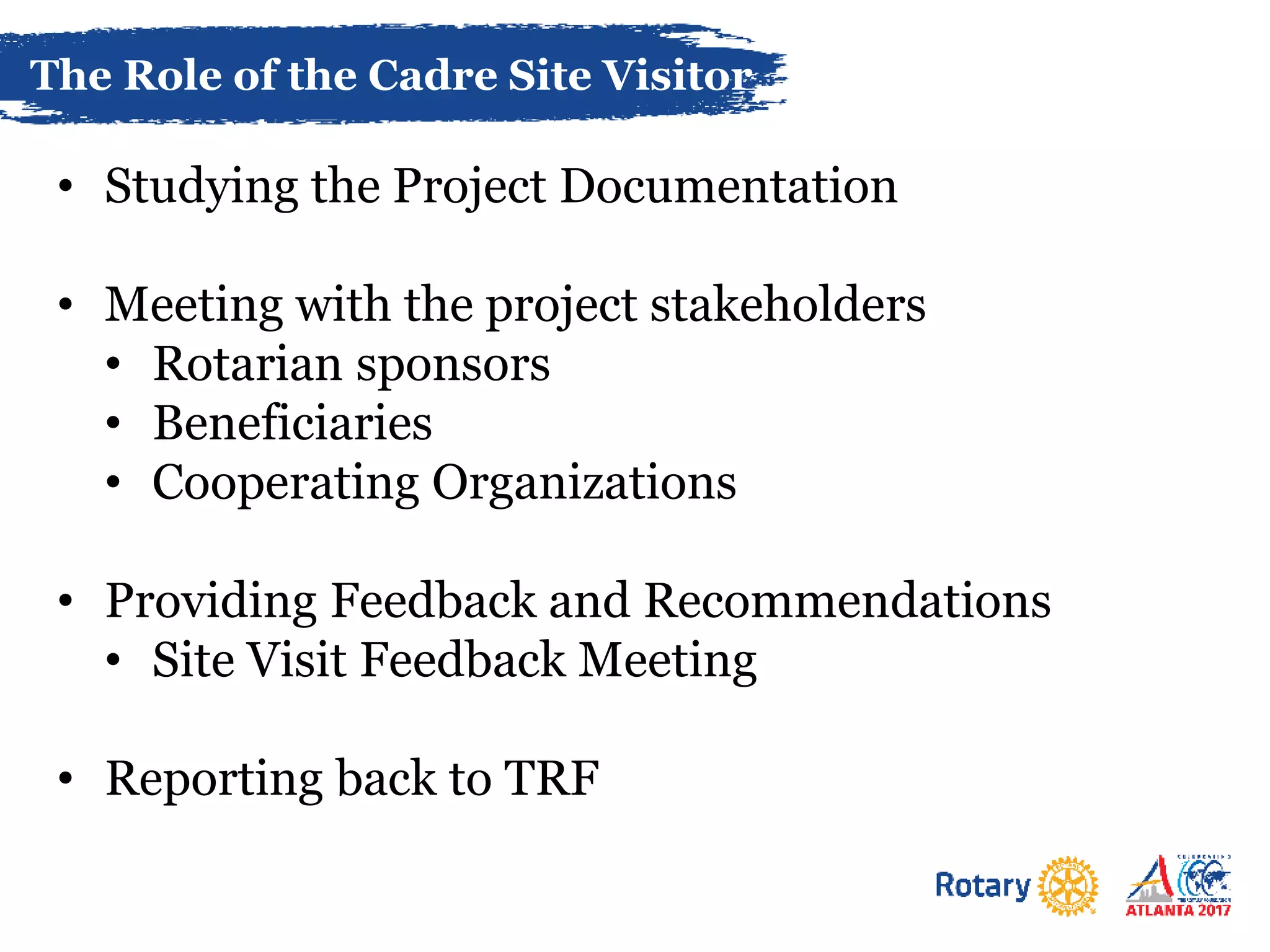 The Rotary Foundation Cadre of Technical Advisers | PDF