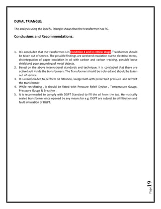 TRANSFORMER SAMPLE REPORT DGA PHYSICAL CONDITION | PDF