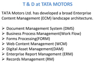 TRAININGg & DEVELOPMENT at tata group and tata motors | PPTX