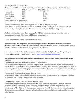 Trhs 14 15 ccp physical science syllabus | PDF