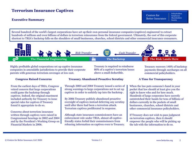 Terrorism Insurance Captives | PDF | Insurance | Personal Finance