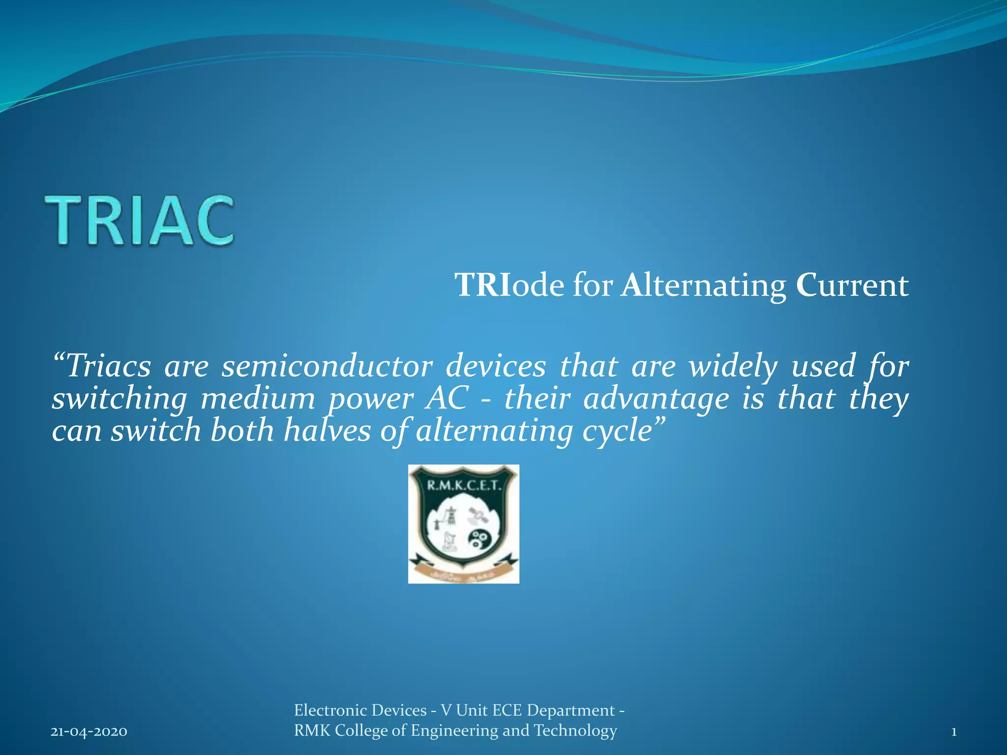 TRIAC Working | PPTX