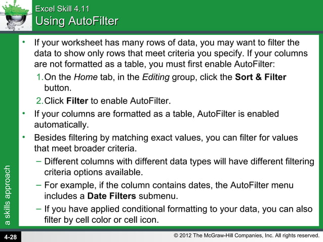 Triad 2010 excel_chapter_4 | PPT
