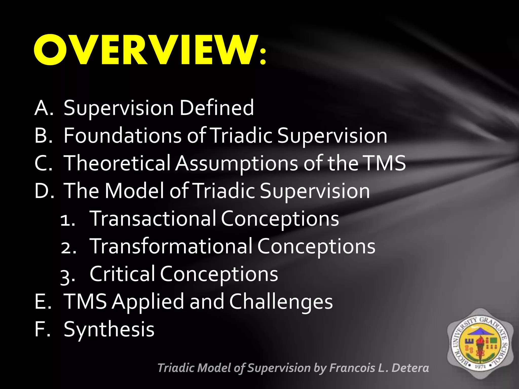 Triadic Model of Supervision | PPTX
