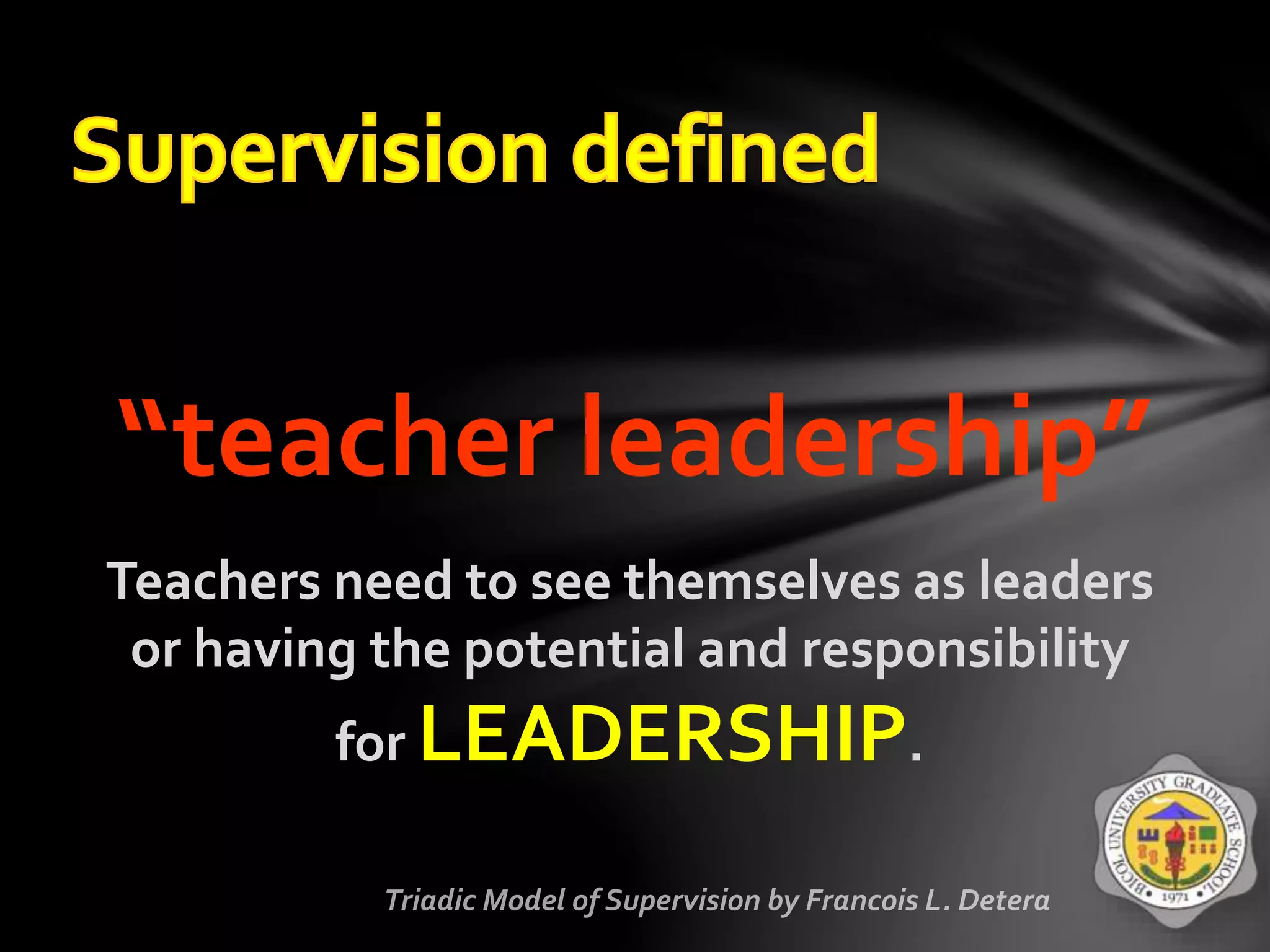 Triadic Model of Supervision | PPTX