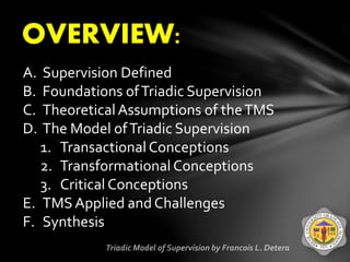 Triadic Model of Supervision | PPT