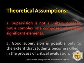 Triadic Model of Supervision | PPT