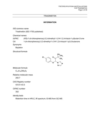 Triadimefon 2011 fao | PDF | Agriculture | Industries
