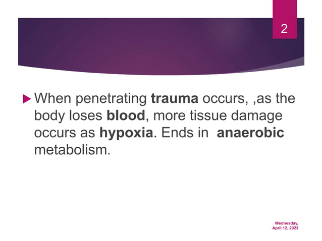 Triad of death, damage controle surgery.ppt | First Aid | Injuries