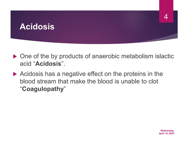 Triad of death, damage controle surgery.ppt | First Aid | Injuries