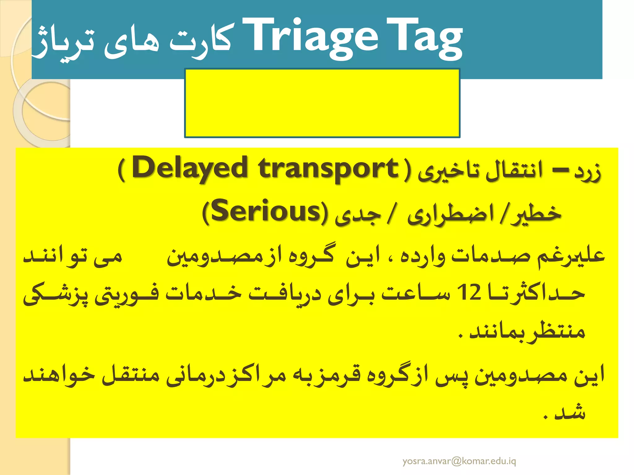 Triage by Yosra Raziani | PPT