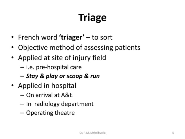 TRIAGE: Trauma: Triage ,Resuscitation and Monitoring | PPTX