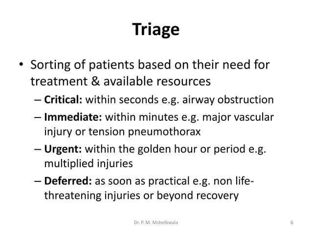 TRIAGE: Trauma: Triage ,Resuscitation and Monitoring | PPTX