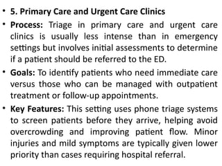 Effective Triage Strategies for Hospital Management | PPT