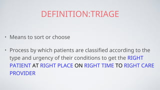 HOW TO TRIAGE EMERGENCY PATIENTS........ | PPT