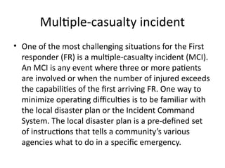 Multiple Casualty Incident, Triage and Dead body Management | PPT