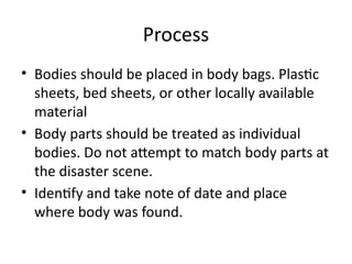 Multiple Casualty Incident, Triage and Dead body Management | PPT