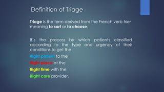 Triage - How to implemen Triage in hospital | PPTX